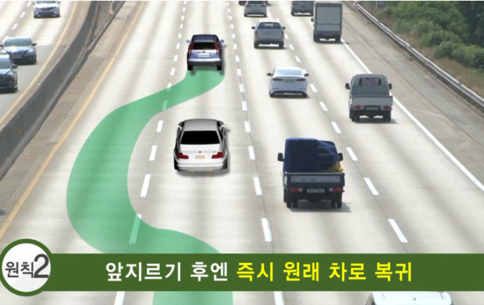 고속도로 1차로 추월차선 단속 및 올바른 추월방법