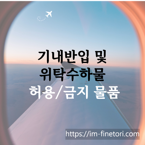 기내 반입 위탁수하물 금지 물품 휴대 반입 가능 물품 종류 알아보기