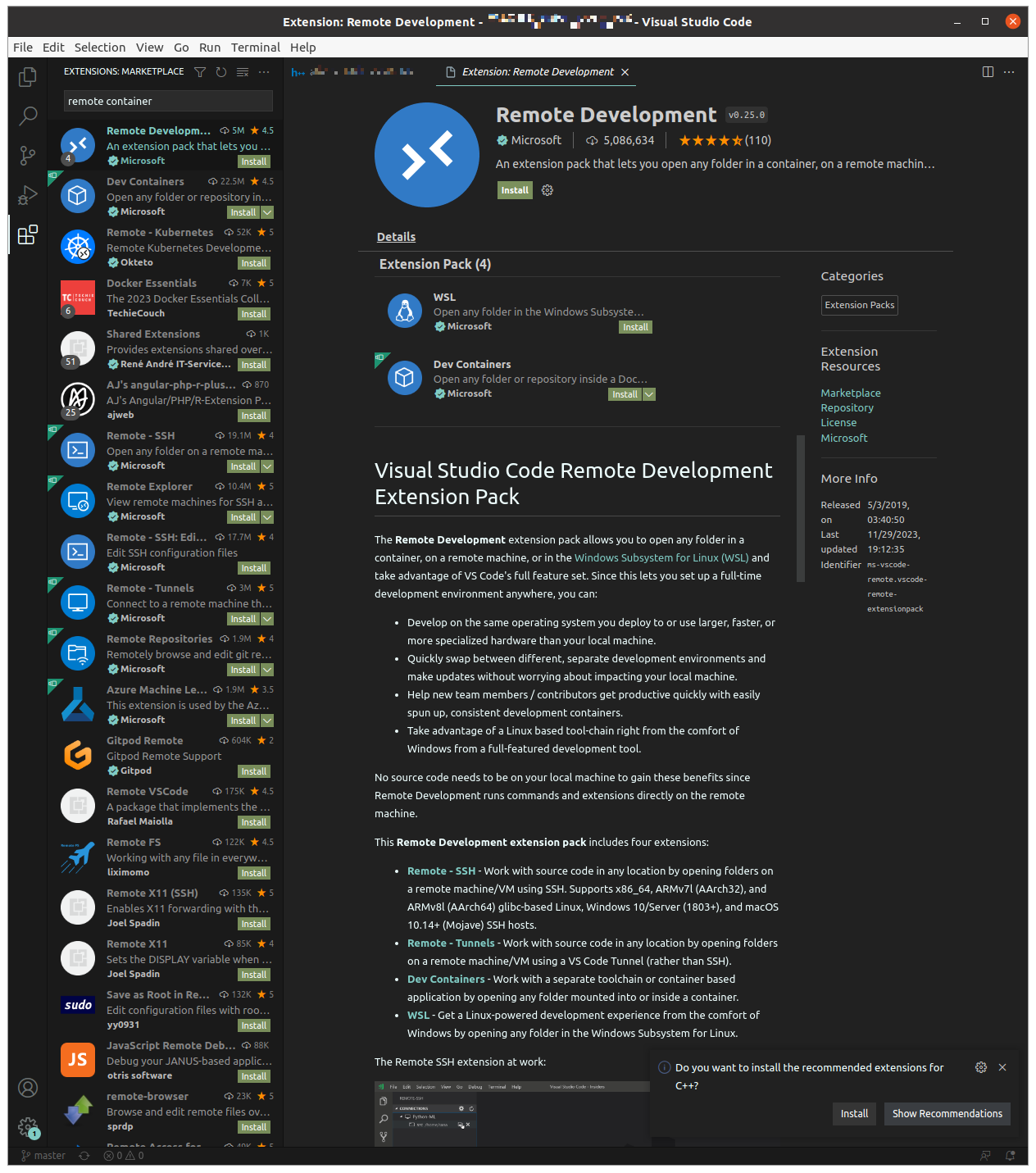 VScode를 활용한 container 원격 활용 방법 (VScode로 remote container 사용하기)