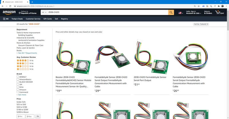 ZE08-CH2O Formaldehyde Gas Sensor [Arduino Sensors for Everyone]