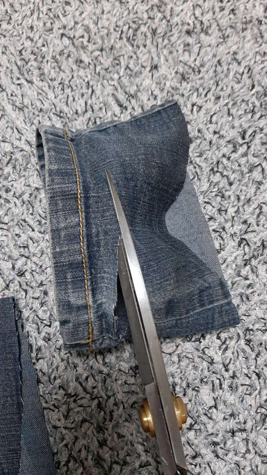 정장바지청바지 기장 줄이기 밑단 워싱 살리기 셀프수선하는 방법