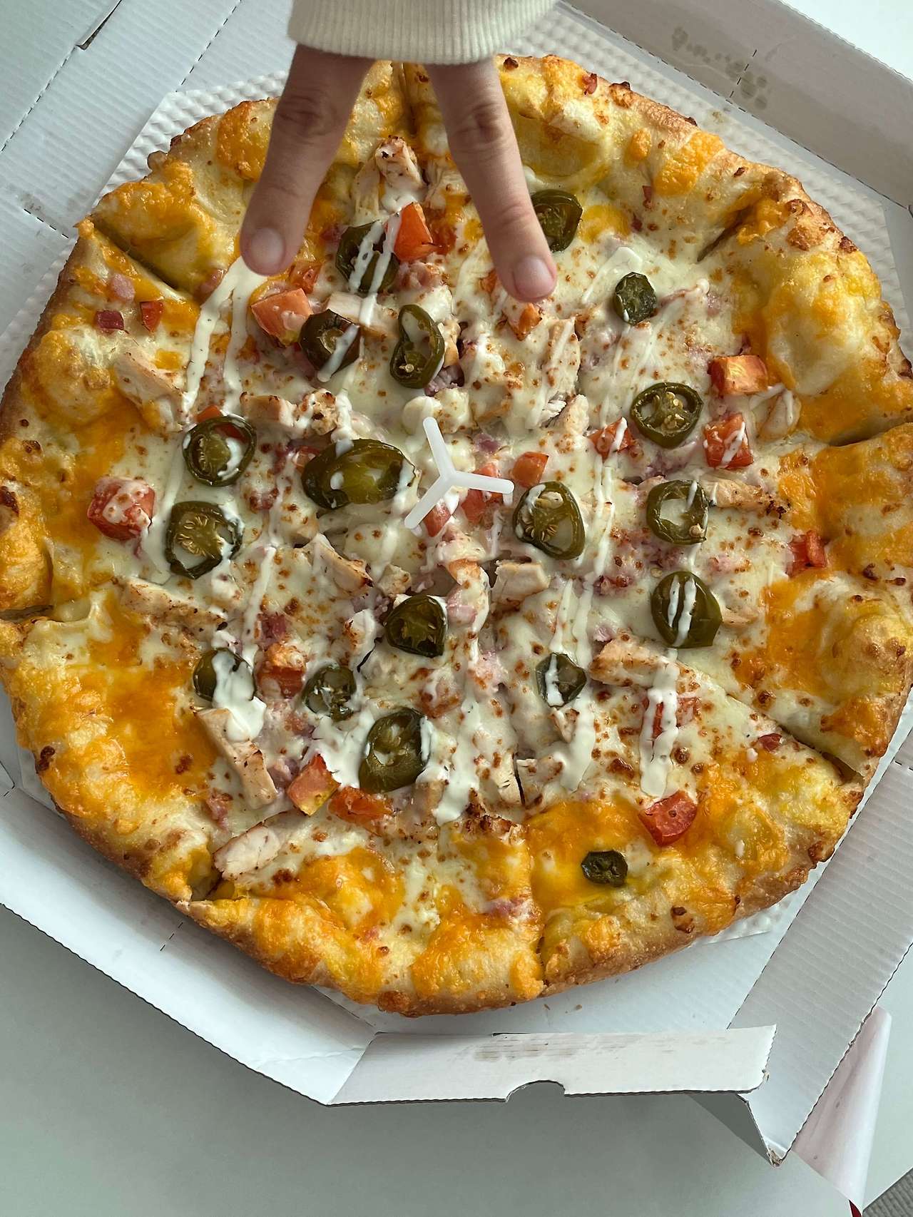 파파존스 스파이시 치킨 랜치 피자 피자계의 평랭 존맛피자 완두콩컹