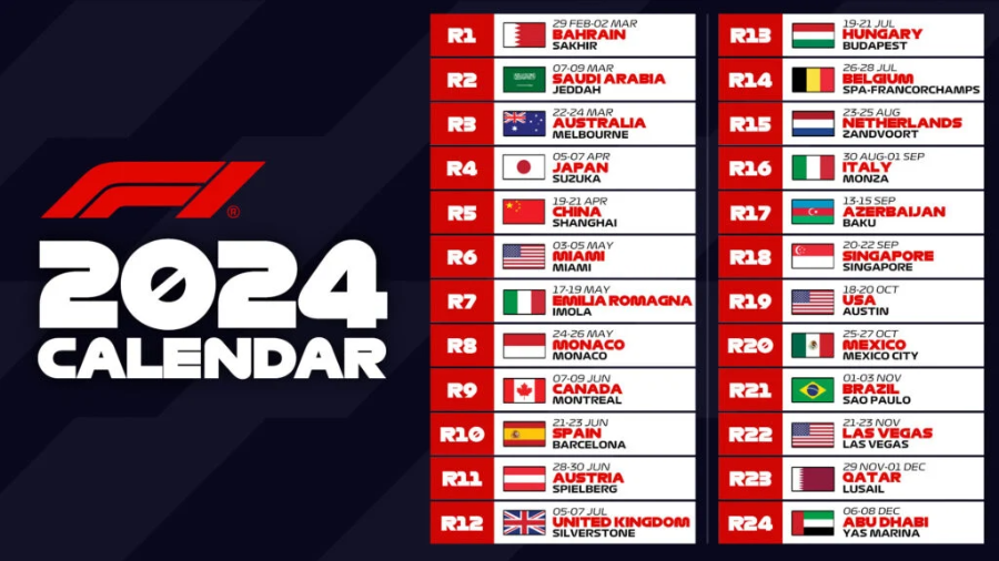 2024년 F1 경기일정 (F1 Calendar/Schedule)