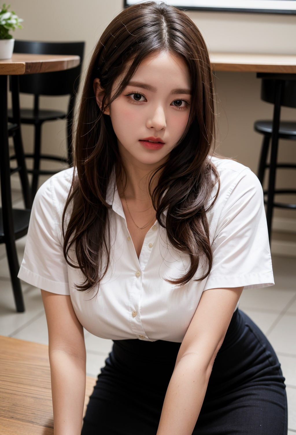 플래시24 카툰애니 전형적인 오피스룩 입은 여자 Ai