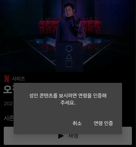 넷플릭스 제한된 콘텐츠 연령 인증 오류 해결(전화번호는 이미 넷플릭스에 등록_tvq-pm-103)