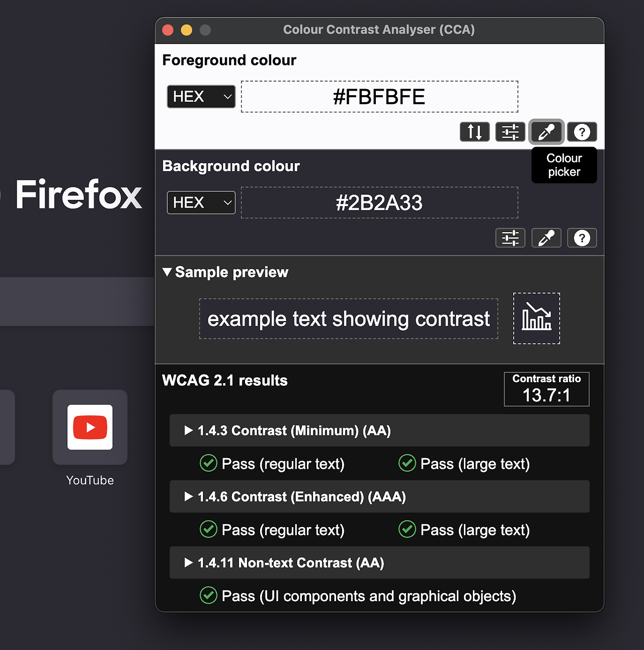명도대비 확인을 위한 'Colour Contrast Analyzer' 활용하기
