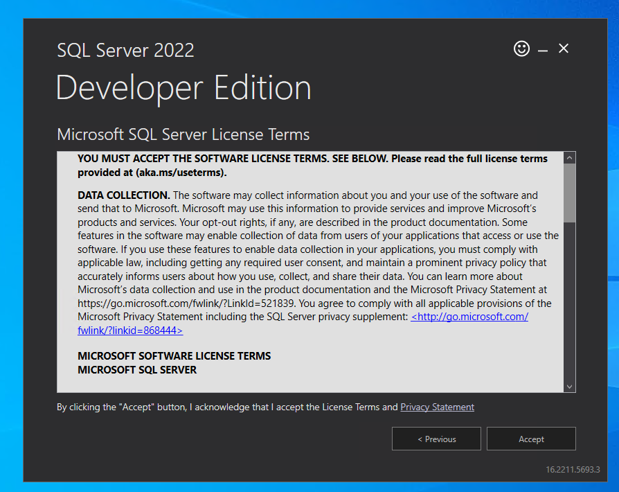 MSSQL 2022 설치 :: 반달