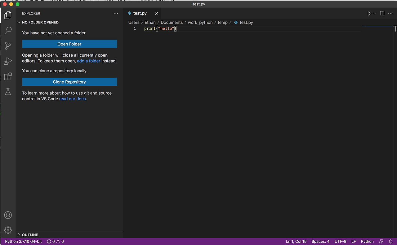 VS Code(Visual Studio Code)에서 Python 개발환경 설정