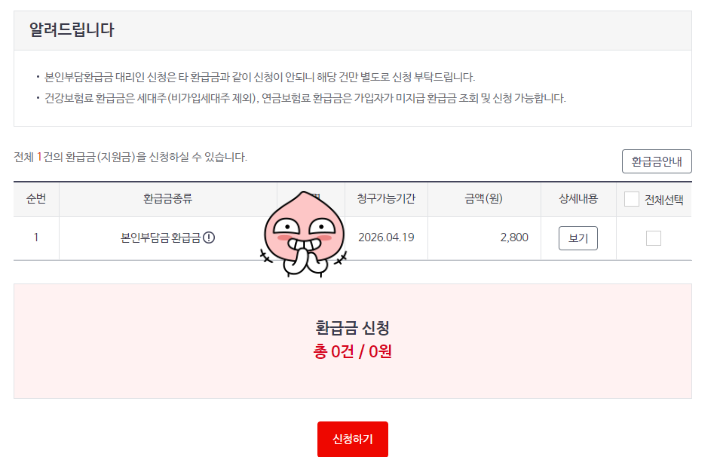 국민건강보험 환급금 조회 및 신청방법