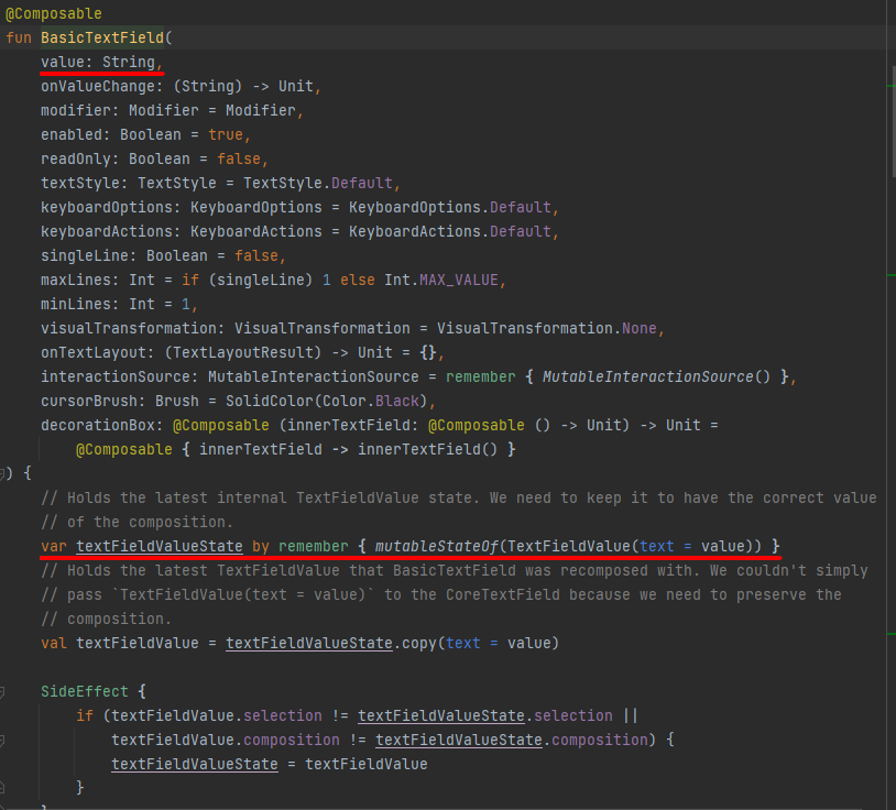 TextField에 default string을 줘도 커서가 맨 앞으로 가는 이유