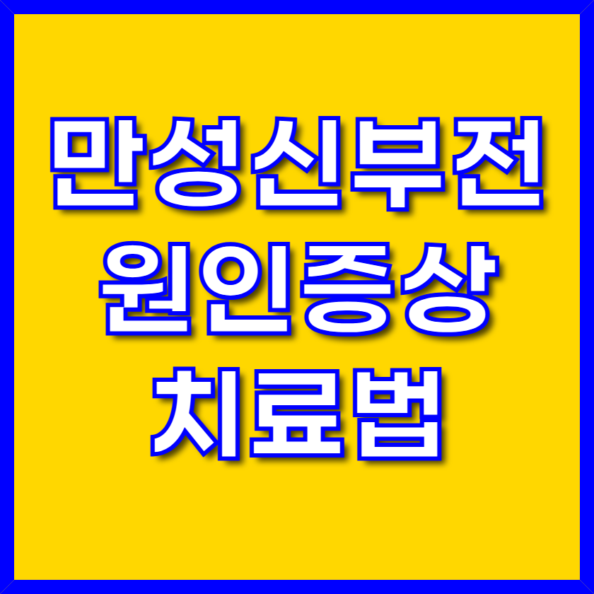 만성신부전ckd 원인 증상 치료법 및 장애 등록 방법