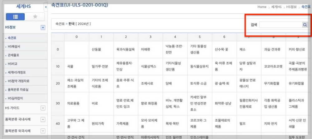 hs code 조회하기