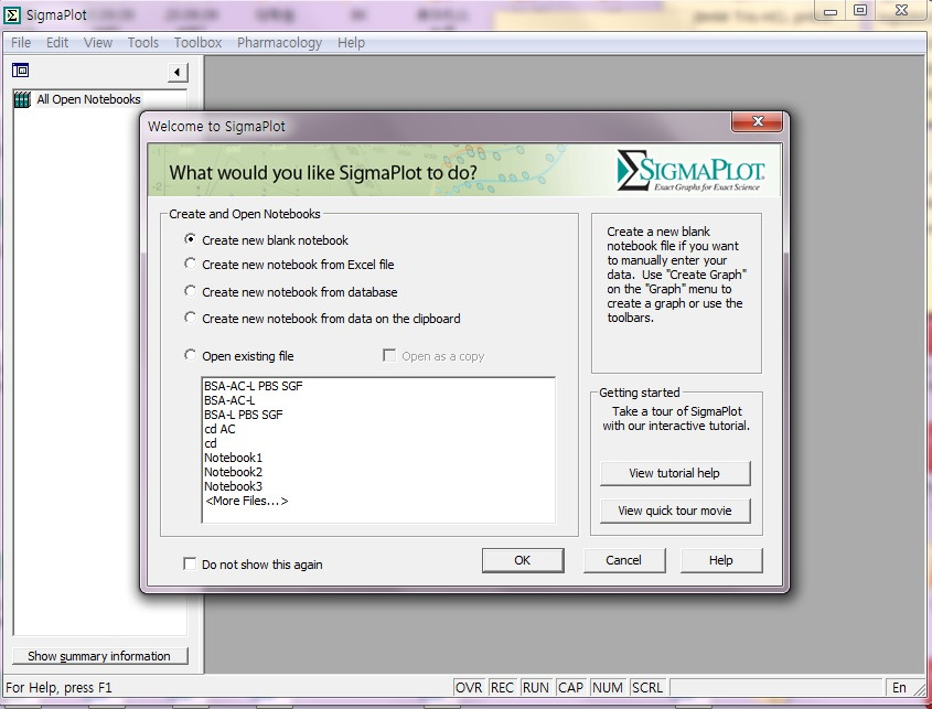 대학원생 SigmaPlot 사용하기