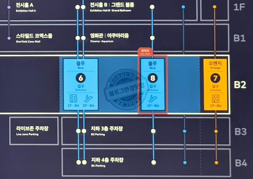 코엑스 메가박스 영화관 가장 가까운 주차구역 주차정보 주차팁 주차요금