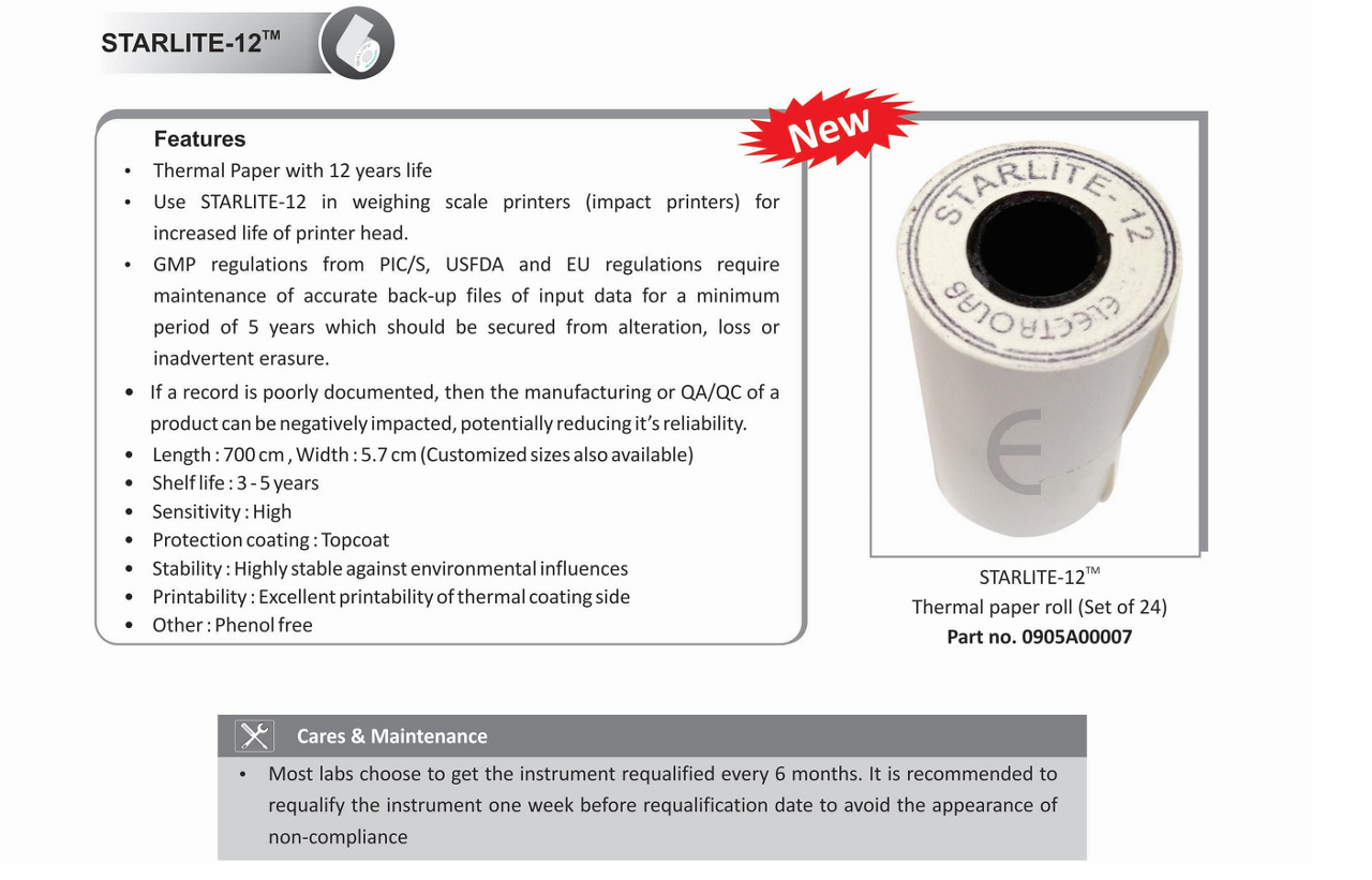 STARLITE-12 Thermal paper roll 용출기 액세서리