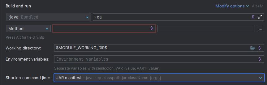 [java] Command line is too long. Shorten the command line via JAR manifest or via a classpath ...
