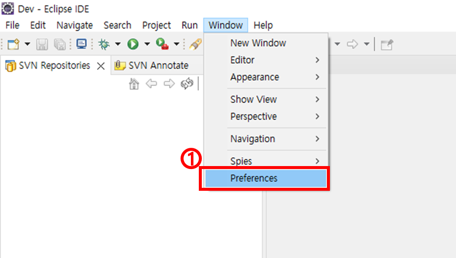 [Eclipse] svn 현재 연결은 원격 호스트에 의해 강제로 끊겼습니다, Error validating location: "org.apache.subversion ...