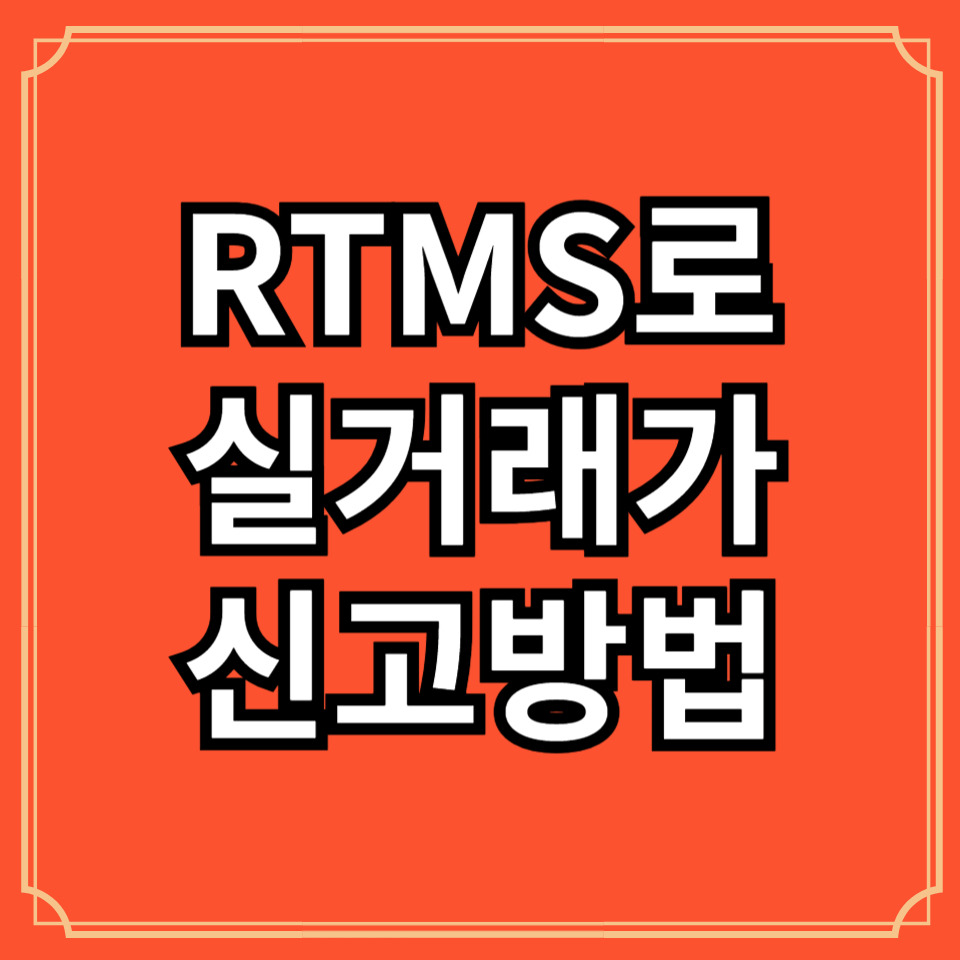 부동산거래관리시스템(RTMS) 이용 방법 완벽 정리