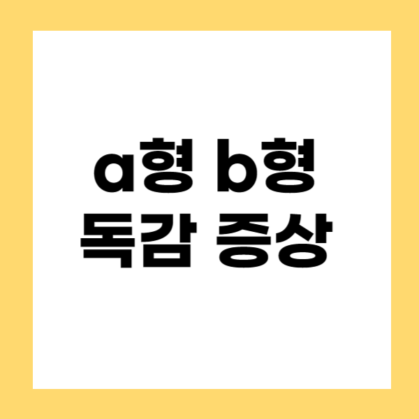 A형 독감 B형 독감 증상 순서 및 잠복기
