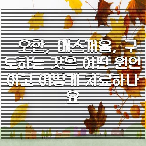 오한 메스꺼움 구토하는 것은 어떤 원인이고 어떻게 치료하나요
