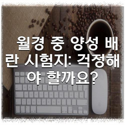 월경 중 양성 배란 시험지 걱정해야 할까요