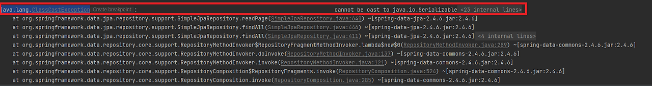 Spring Error - java.lang.ClassCastException: ~ cannot be cast to java ...
