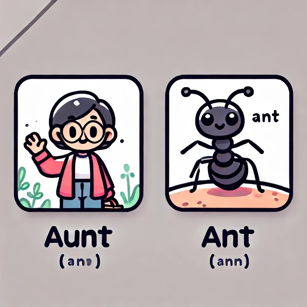 비슷한 발음, 다른 뜻! Aunt vs Ant 차이와 발음 구분하기