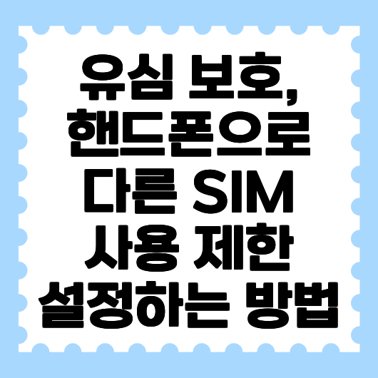유심 보호 핸드폰으로 다른 Sim 사용 제한 설정하는 방법