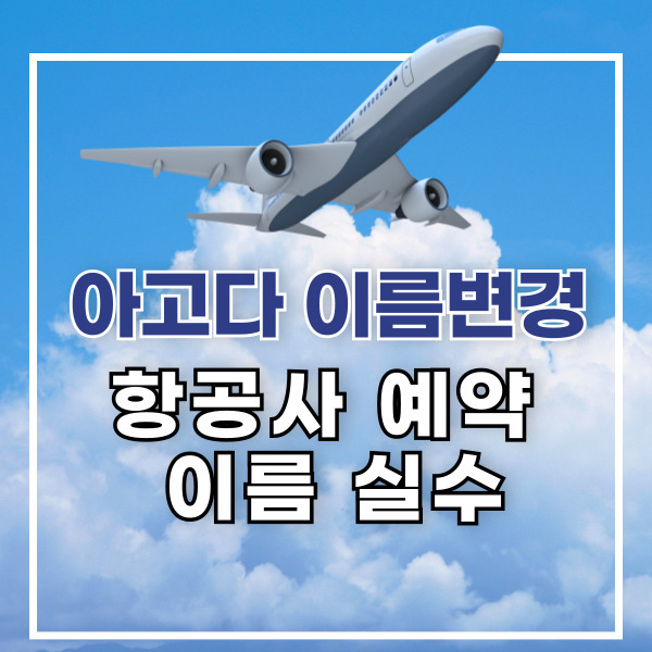 항공권 영문 이름 실수하면 스펠링 변경하는 방법아고다 티웨이