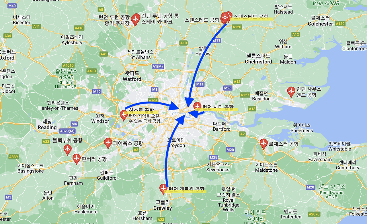 영국 런던 공항 알아보기 히드로 개트윅 런던시티 스탠스테드 여행하기 위해 미리 조사
