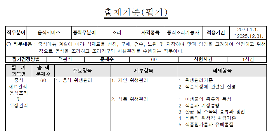 중식조리기능사 자격증 취득 후기 기출정보 공부법 꿀팁 총정리