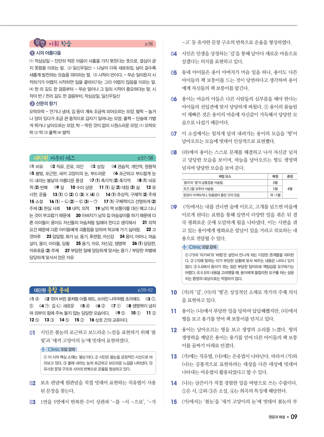 2025 체크체크 중학 국어 교과서편 천재 노미숙 1 1 22개정 답지 해설 Pdf 사진답지