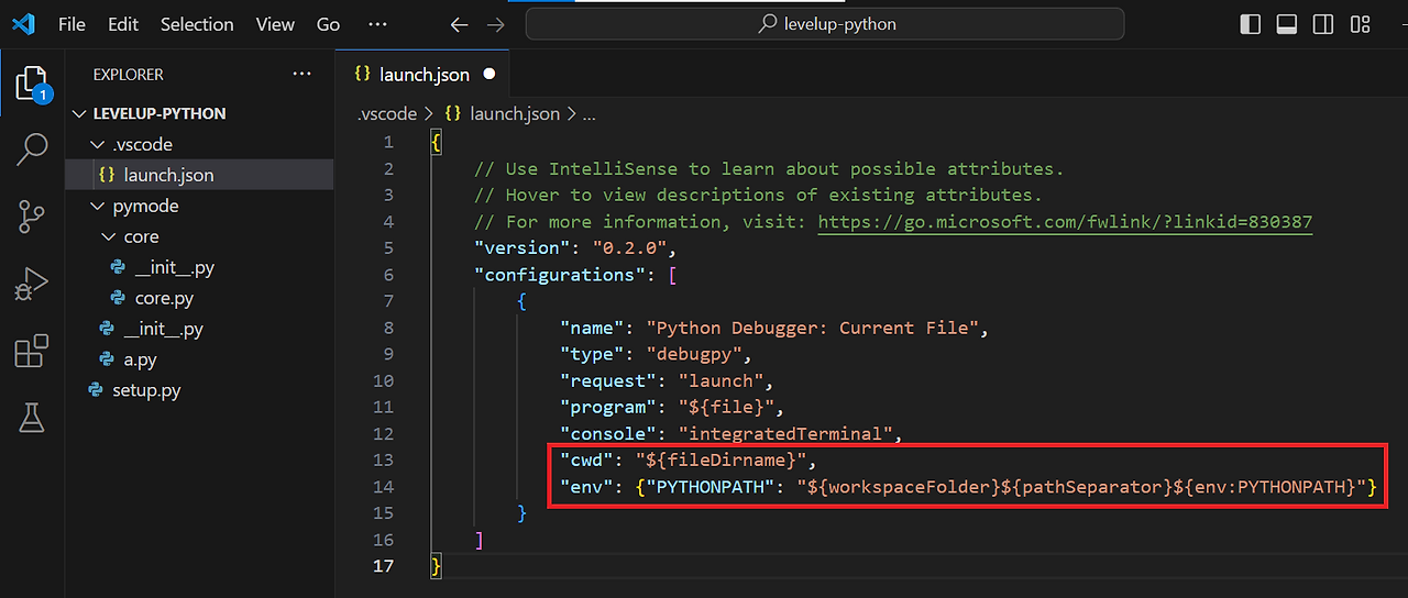 vscode PYTHONPATH 설정 (feat launch.json) :: 개발 일기