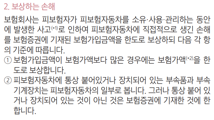 삼성화재 개인용애니카자동차보험 차량단독사고 손해보상 특별약관