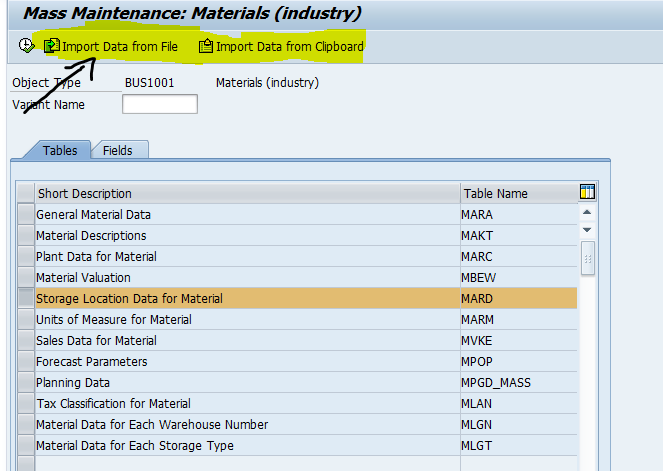 MM17 자재마스터 액셀업로드 대량 변경 (Material master mass change using excel upload)