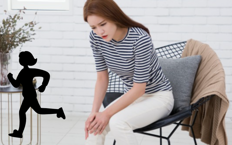 젊은 여성 무릎 통증 무릎연골연화증 다이어트 때문일수도