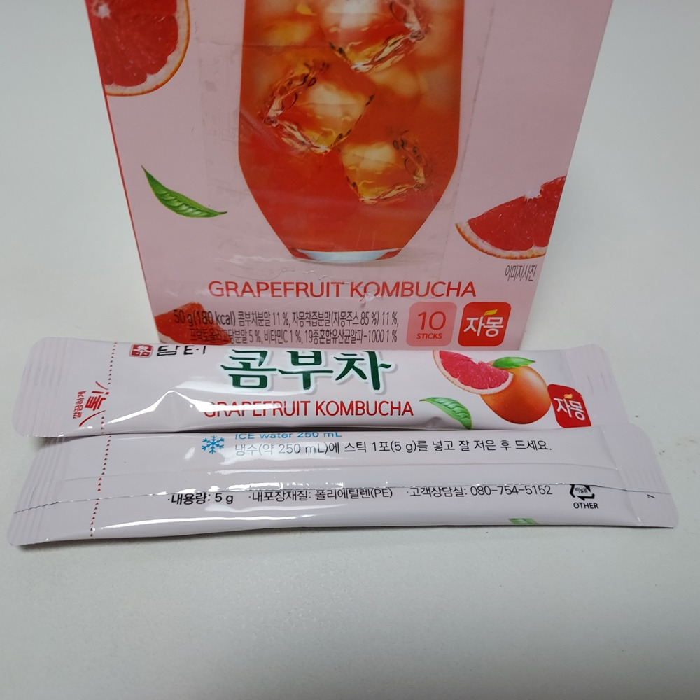 인스턴트 콤부차 담터 콤부차 샤인머스캣과 자몽 Vs 티젠 파인애플 콤부차