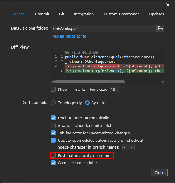 Git fork 클라이언트 사용하기