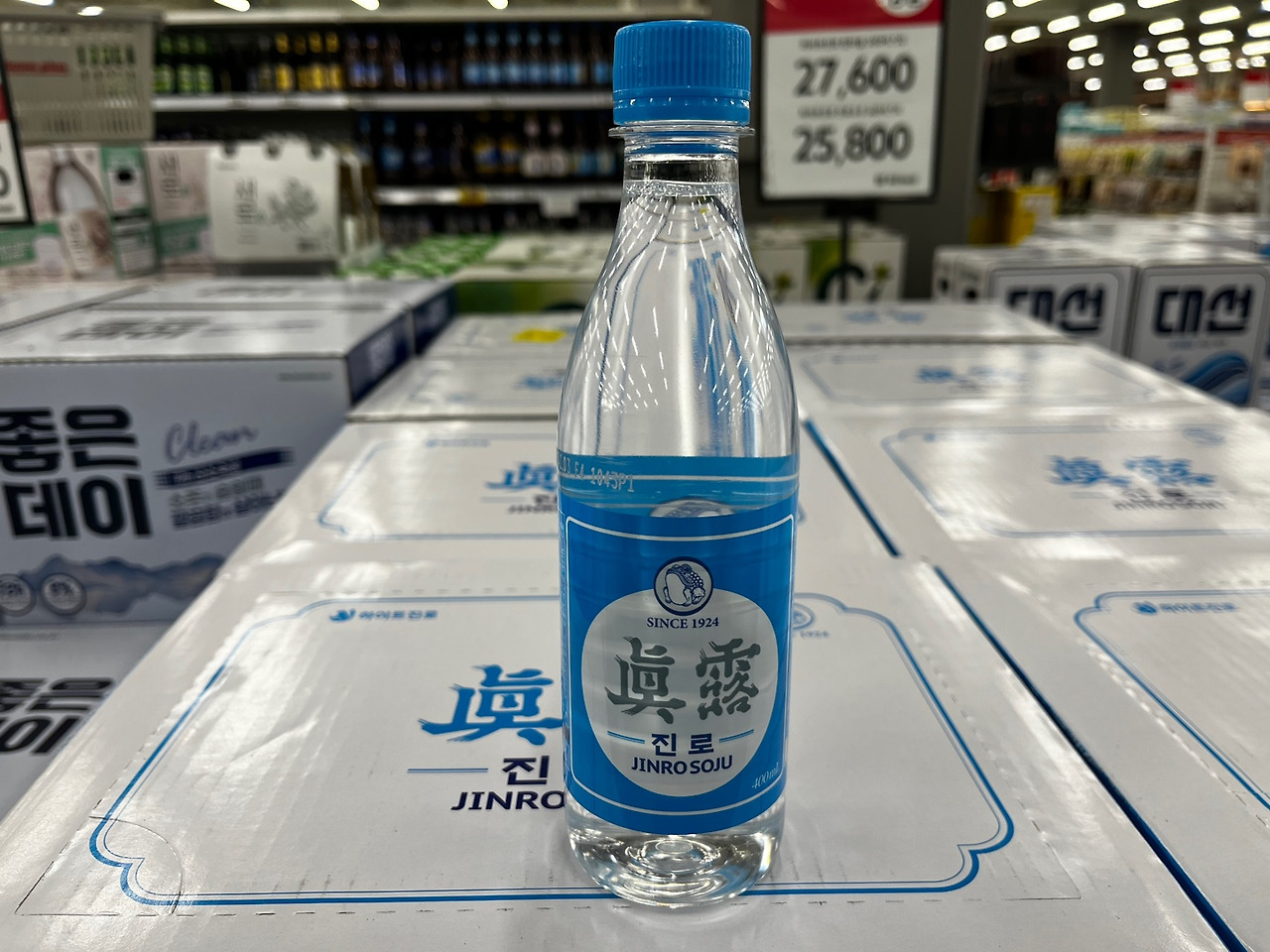 대형마트 소주 400ml 페트병 한 박스 가격 용량 도수 종류 판매 안내 처음처럼 진로 참이슬 좋은데이 대선