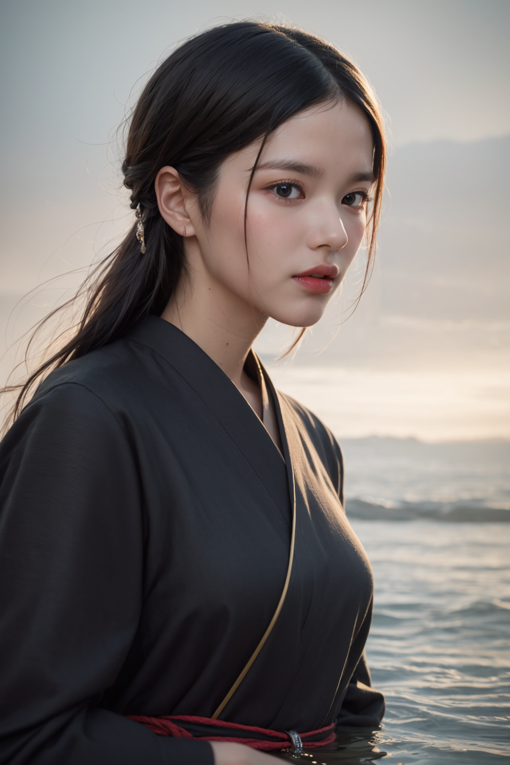 기모노 입은 여자좀 그려줘