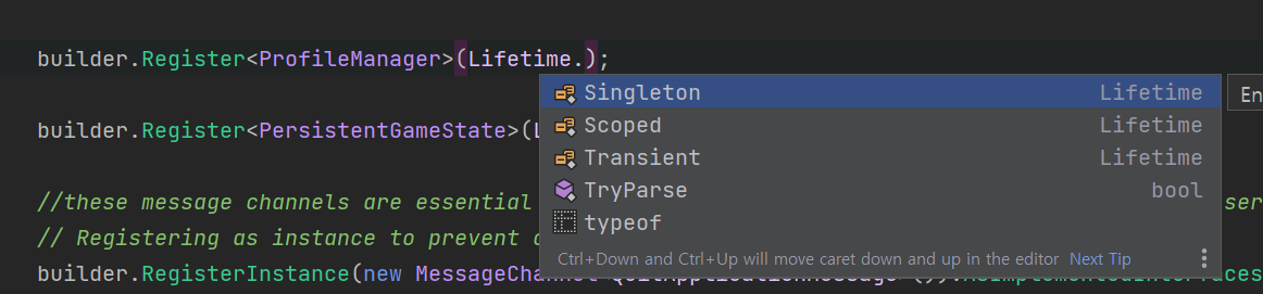 유니티를 위한 DI 프레임워크 VContainer, Lifetime Overview