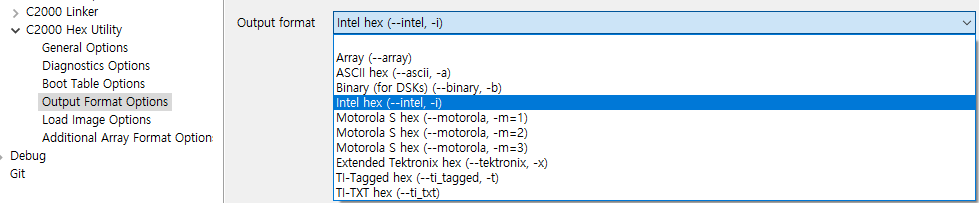TMS320F28388D ] CCS에서 hex 파일 출력하는법
