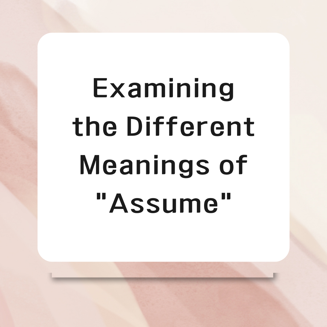 수능 영어 독해 필수 다의어 - assume