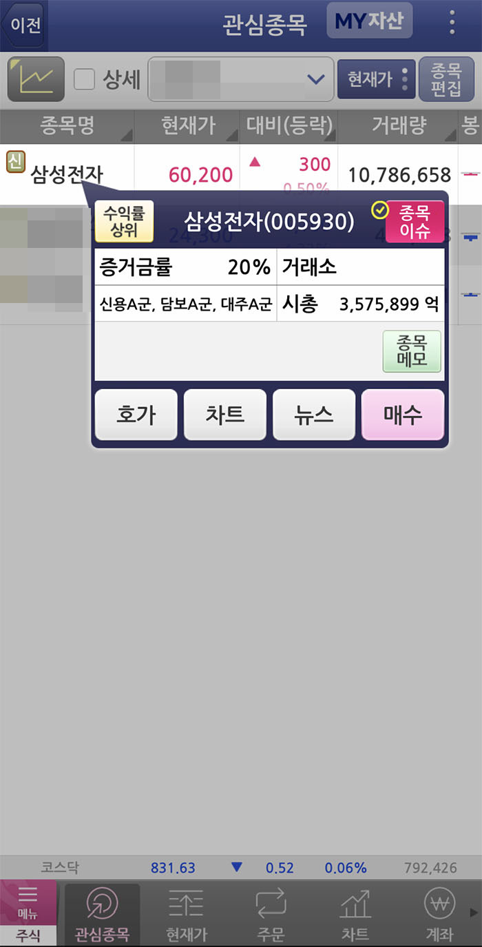키움증권 나무증권 시세알림 설정하는 방법 영웅문s Nh투자증권