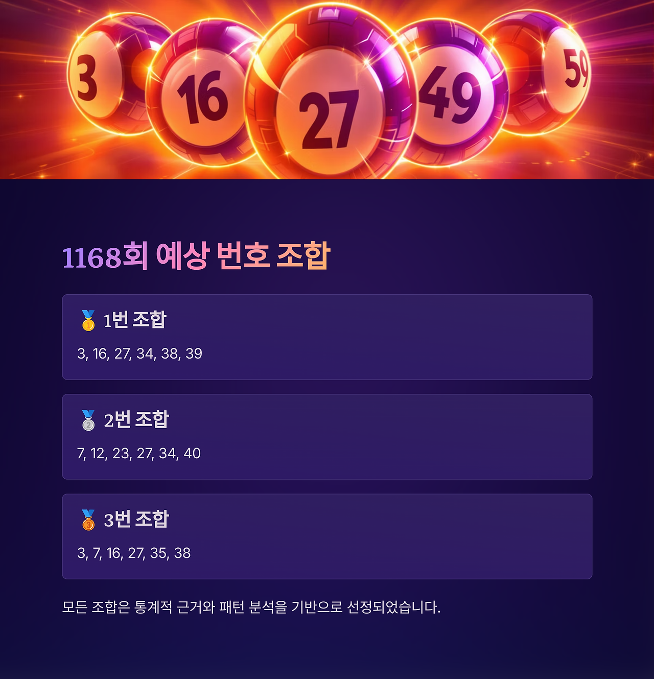 1168회 로또 당첨번호 예측 분석 최근 로또번호 패턴과 1167회 당첨 통계로 알아보는 이번주 로또 1등 예상번호 당첨