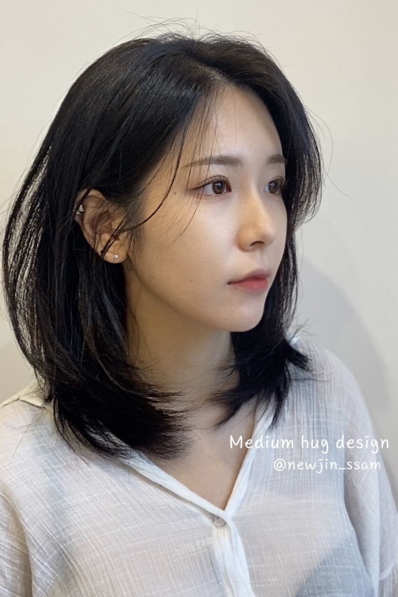 뉴진쌤의 미디움레이어드c컬펌 중단발레이어드 웬디머리 윈터머리 단발레이어드c컬펌 윈드펌 소개합니다 강력추천 서울대입구미용실 여자