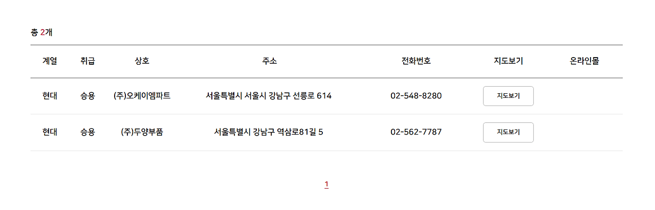 현대자동차 현대모비스 부품몰 부품 검색 및 대리점 조회 및 검색 방법