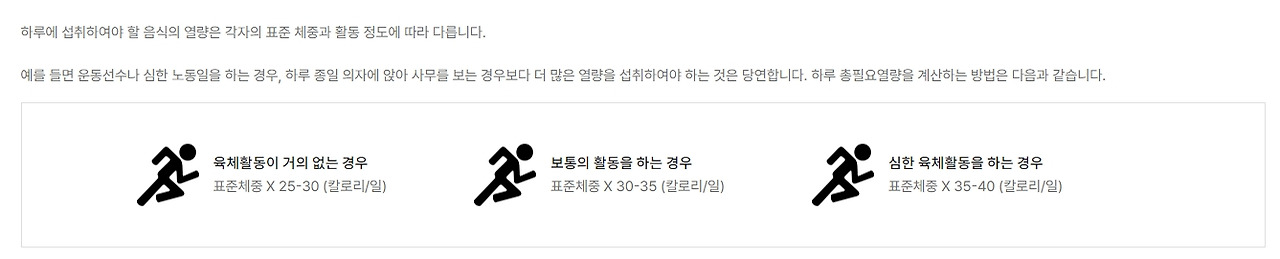 성인 남성 1일 권장 칼로리 물티슈