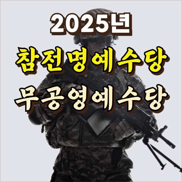 2025년 참전유공자 참전명예수당 및 국가유공자 무공영예수당 지급액