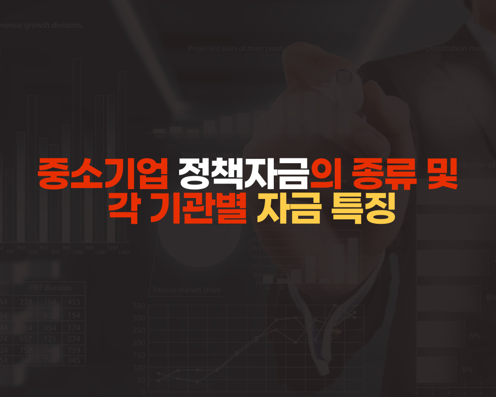 중소기업 정책자금의 종류 및 각 기관별 자금 특징